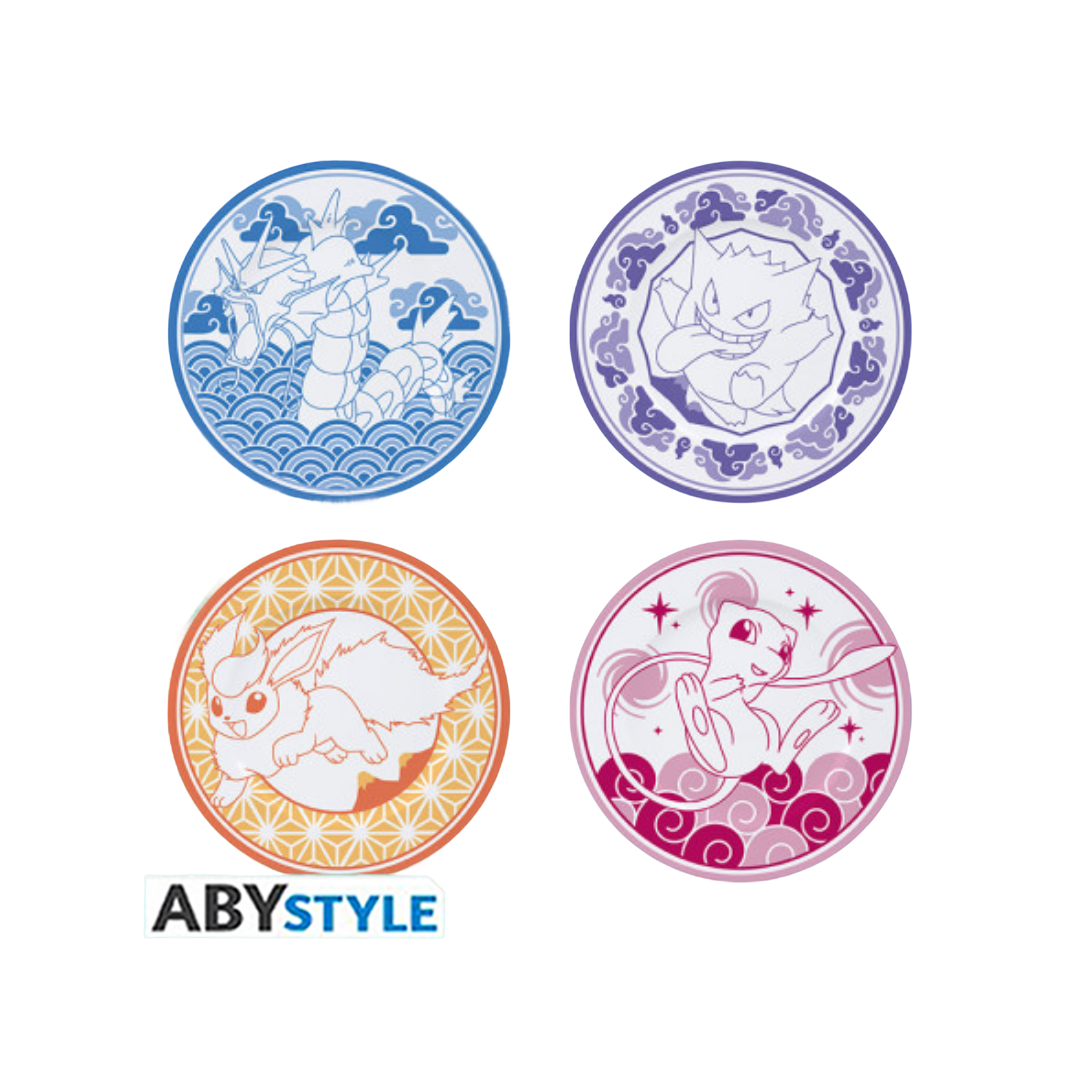 Pokémon Set of 4 Plates - Japanese Style | ABYTAB105B